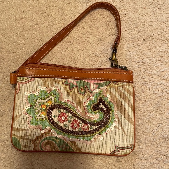 Bags | Small Wallet Type Bag Sequence Design W Tan Strap | Poshmark
